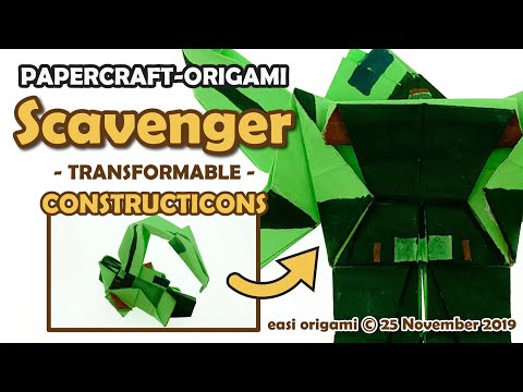 How to make a Papercraft, Origami Scavenger (requires 1 straight cut)