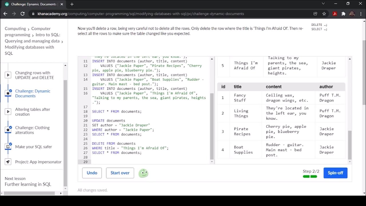 Challenge Dynamic Documents Khan Academy