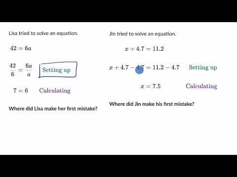 Finding mistakes in one-step equations (video) | Khan Academy