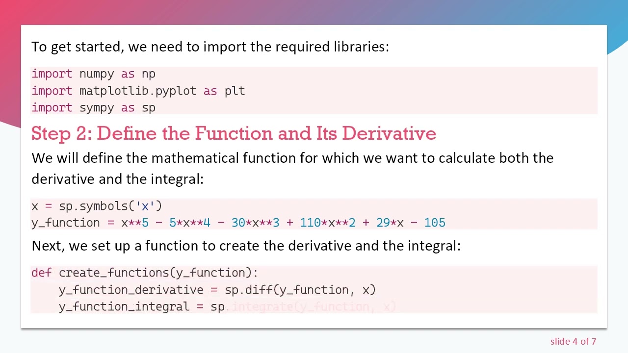 Plotting a Function and Its Derivative in Python