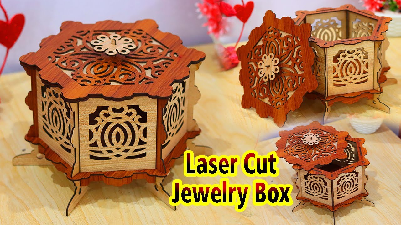 How To Make Hexagonal Jewelry Box | Birthday Gift Box | Chocolate Box | DIY Laser Cut Box Template