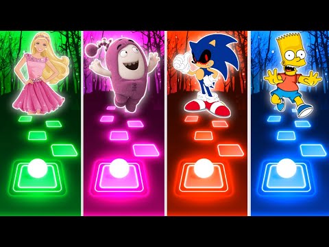 Barbie Girl 🆚 Oddbods 🆚 Sonic Exe 🆚 Simpsons Coffin Dance Cover Tiles Hop