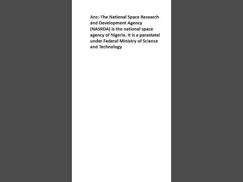 What is National Space Research and Development Agency?