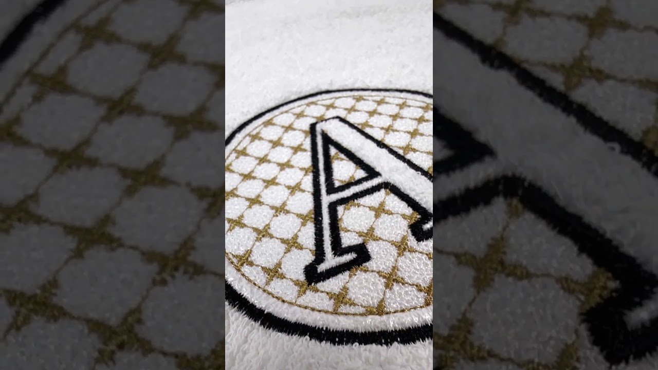 Embossed Classy Circle Monogram Terry Towel Font  #embroidery #machineembroidery #monogram #font