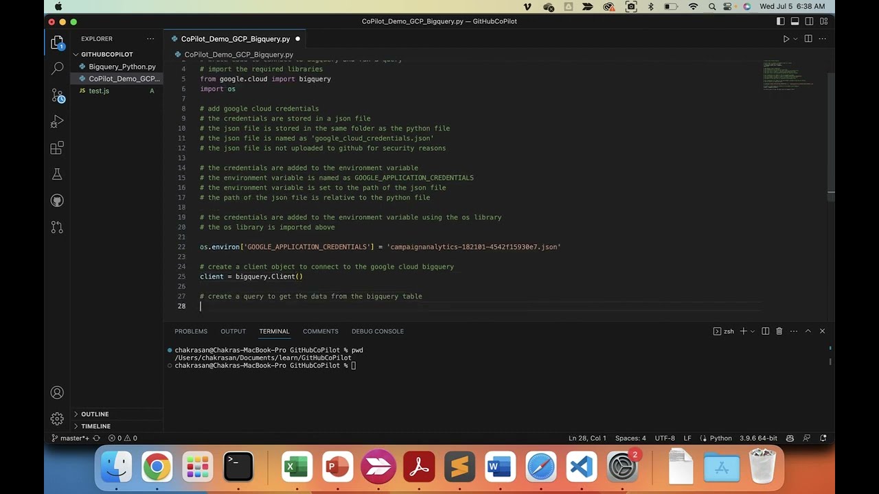 Github Copilot Google Bigquery Demo