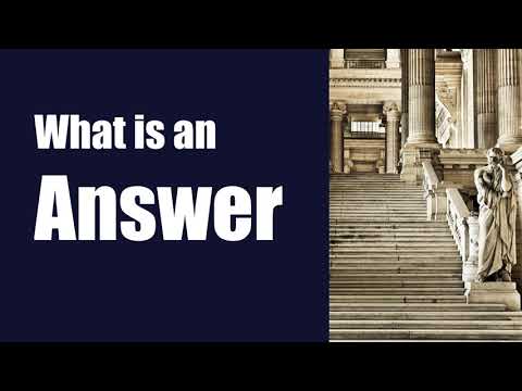 What is an Answer? [court - legal terminology]