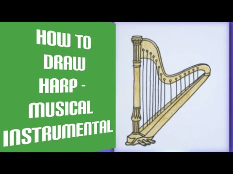 Harp Drawing easy Step by Step – I'm Youtuber – Follow my videos to ...