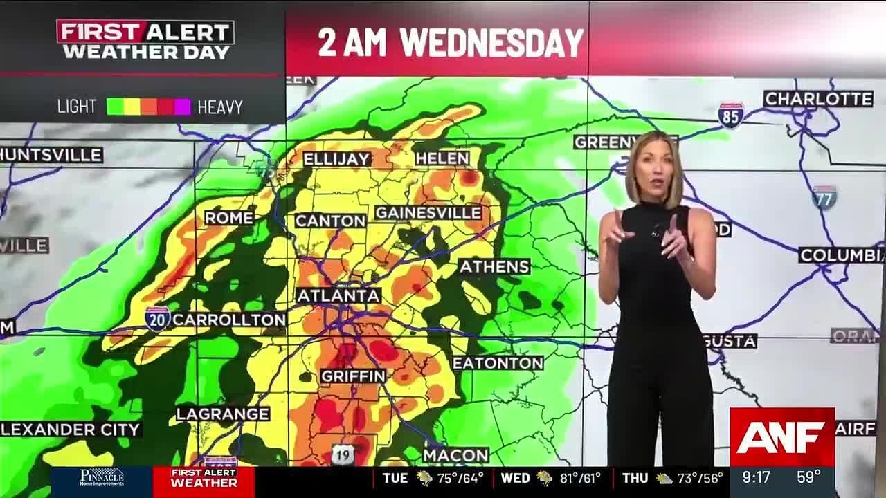 First Alert Forecast: Rainy through midday, more storms overnight tonight