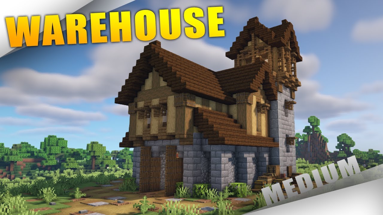 Minecraft: How to build a Warehouse - Decorative Building Tutorial - Minecraft Builders