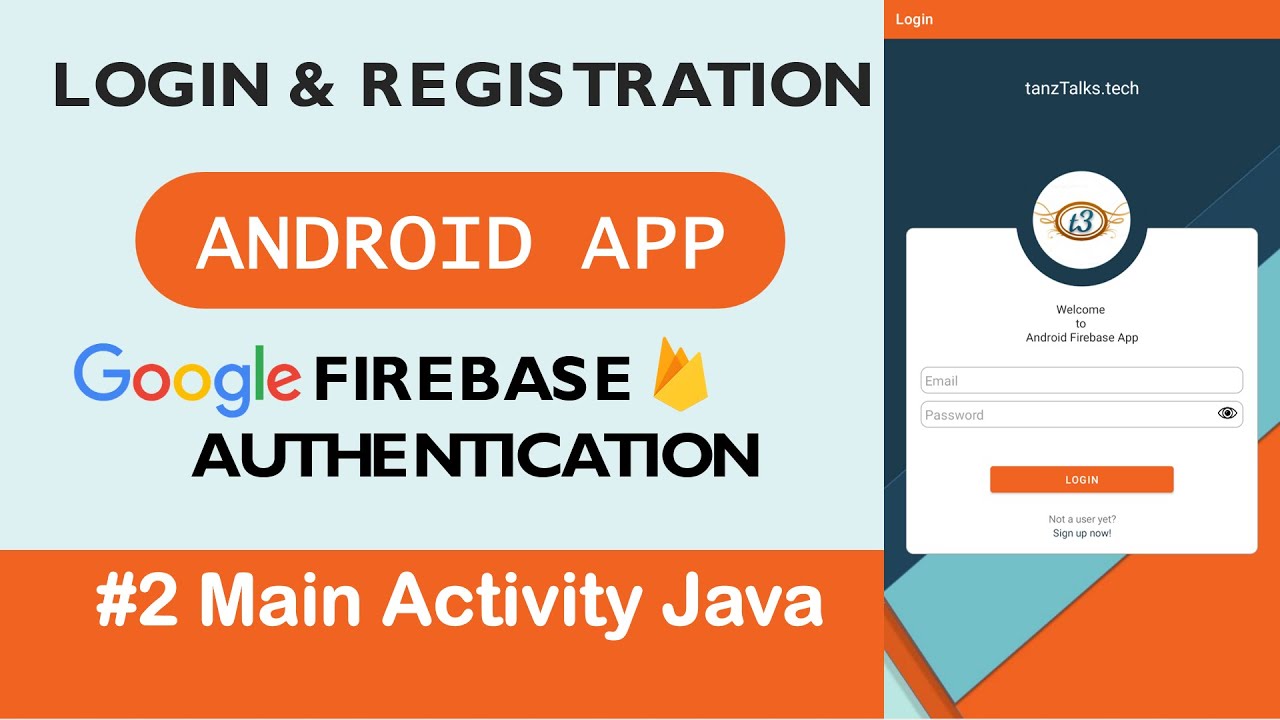 #2 Main Activity Java | Login and Register Android App with Firebase Authentication using Java