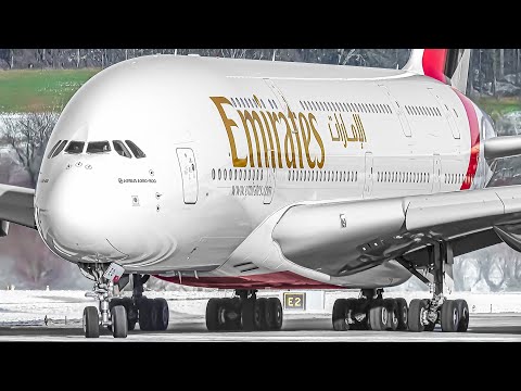 ✈️ STUNNING WINTER WONDERLAND | Snowy TAKEOFFS and LANDINGS at Zurich Airport🇨🇭Switzerland