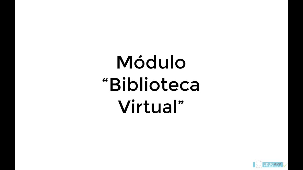 MÓDULO BIBLIOTECA VIRTUAL - Profesores