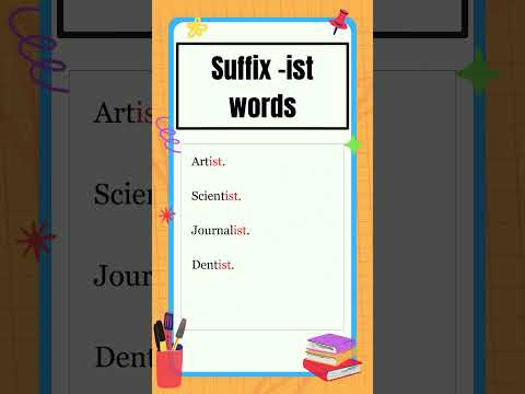 Suffixes | Suffix "-ist" words | The Study Corner | #shorts #english #suffix