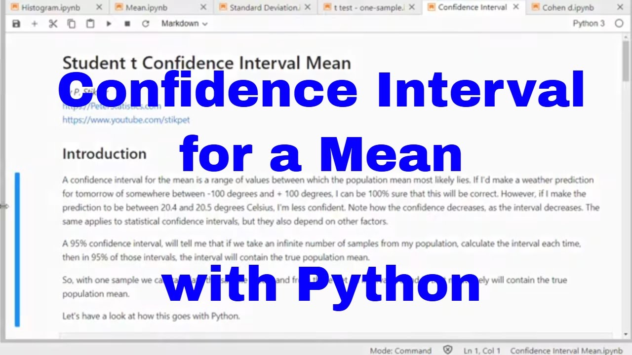 Python - Confidence Interval for Mean