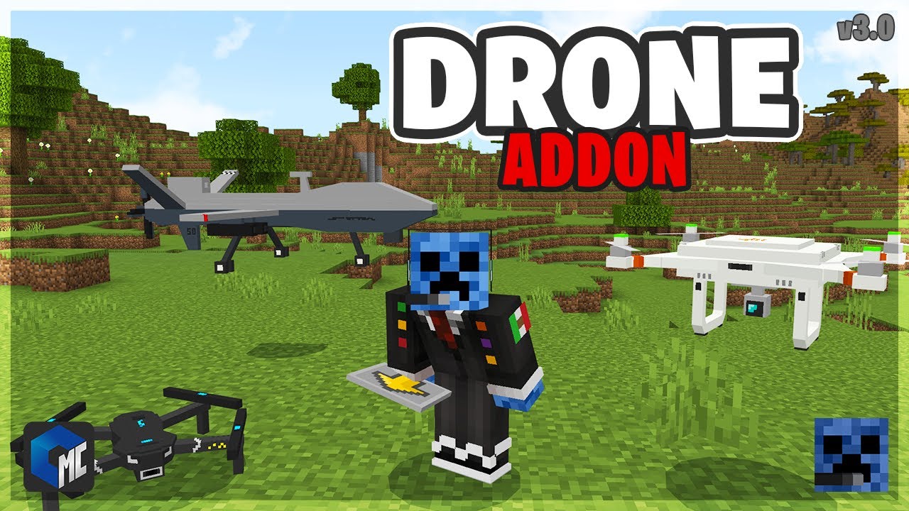DRONE in MINECRAFT BEDROCK | 100% Working | Addon v2 | TUTORIAL | Official 1.16.221