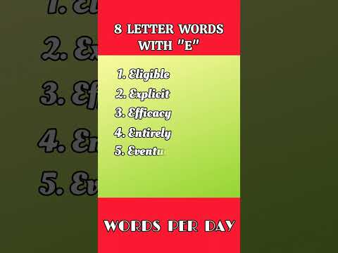 8 letter words starting with "E" #englishlearners #englishlearning #youtubeshorts