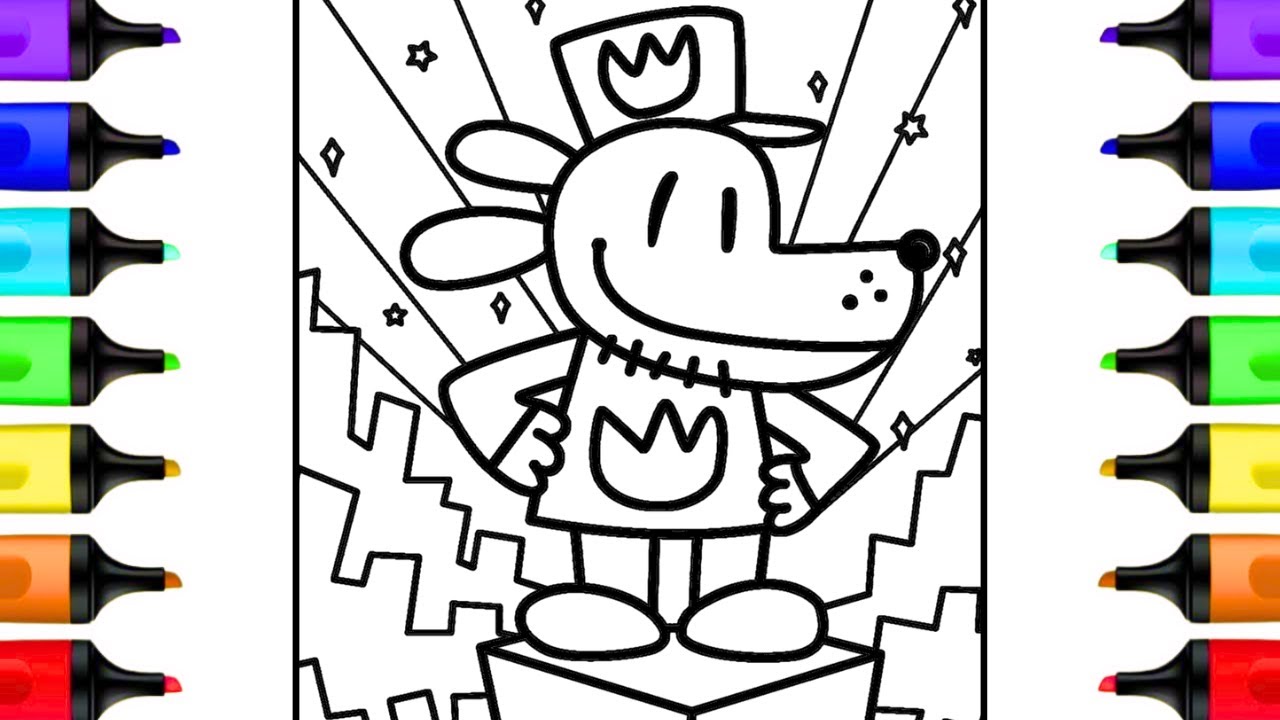 Dog Man Movie Coloring Pages | Dog Man Coloring Book Page Art