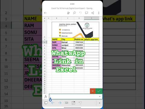 Create WhatsApp Link in Excel | Excel Formula for WhatsApp Chat Button 🔗 #digitalexcelexpert