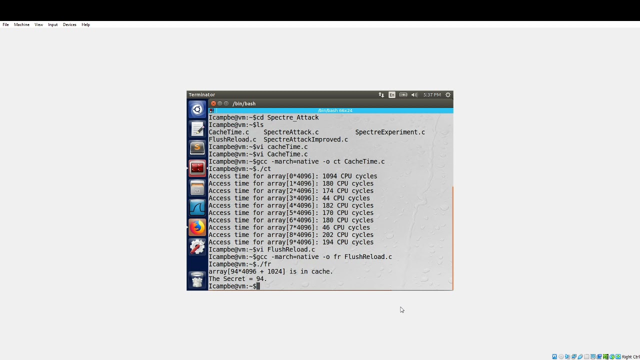 Spectre Attack seedlabs