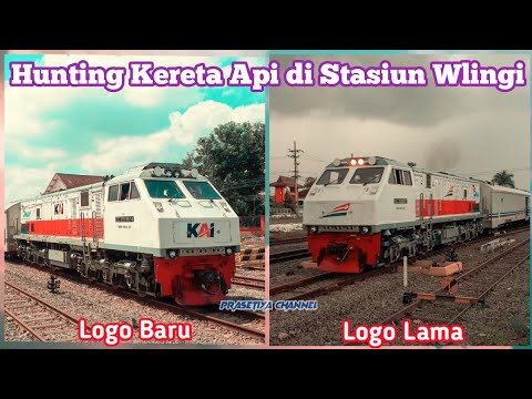 Hunting Kereta Api di Stasiun Wlingi - Ada Logo Baru dan Lama PT KAI