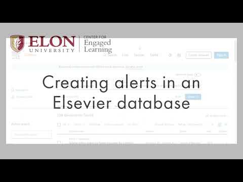 Creating Alerts in an Elsevier Database: Finding SoTL Research
