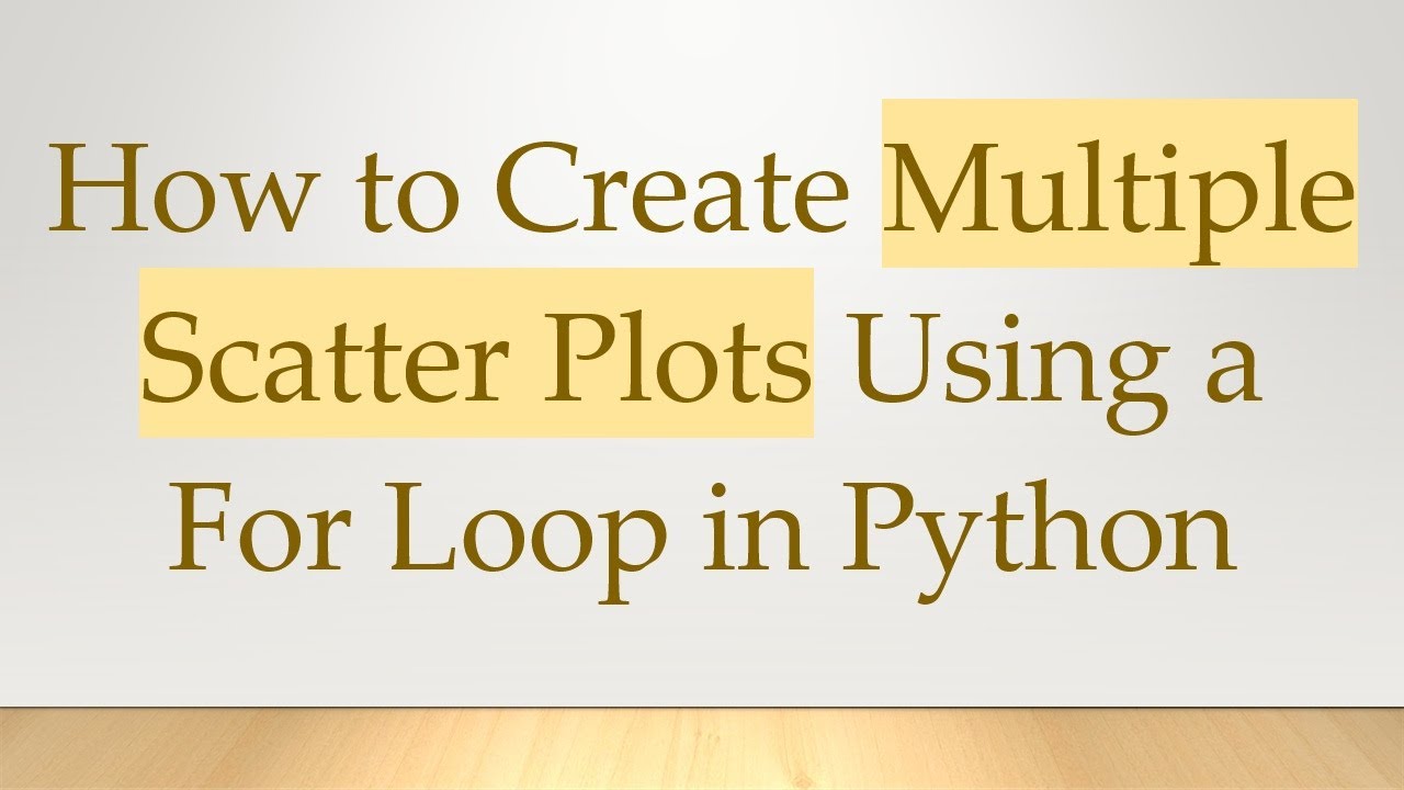 How to Create Multiple Scatter Plots Using a For Loop in Python