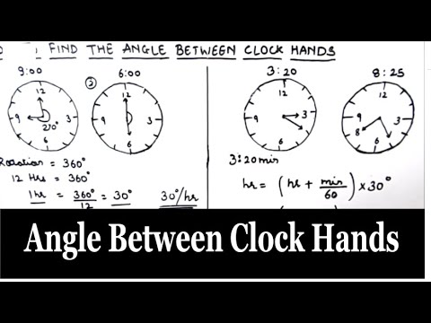 Find Angle between the Hands of a Clock / Angle between clock hands / Clock Hands / Simple formula