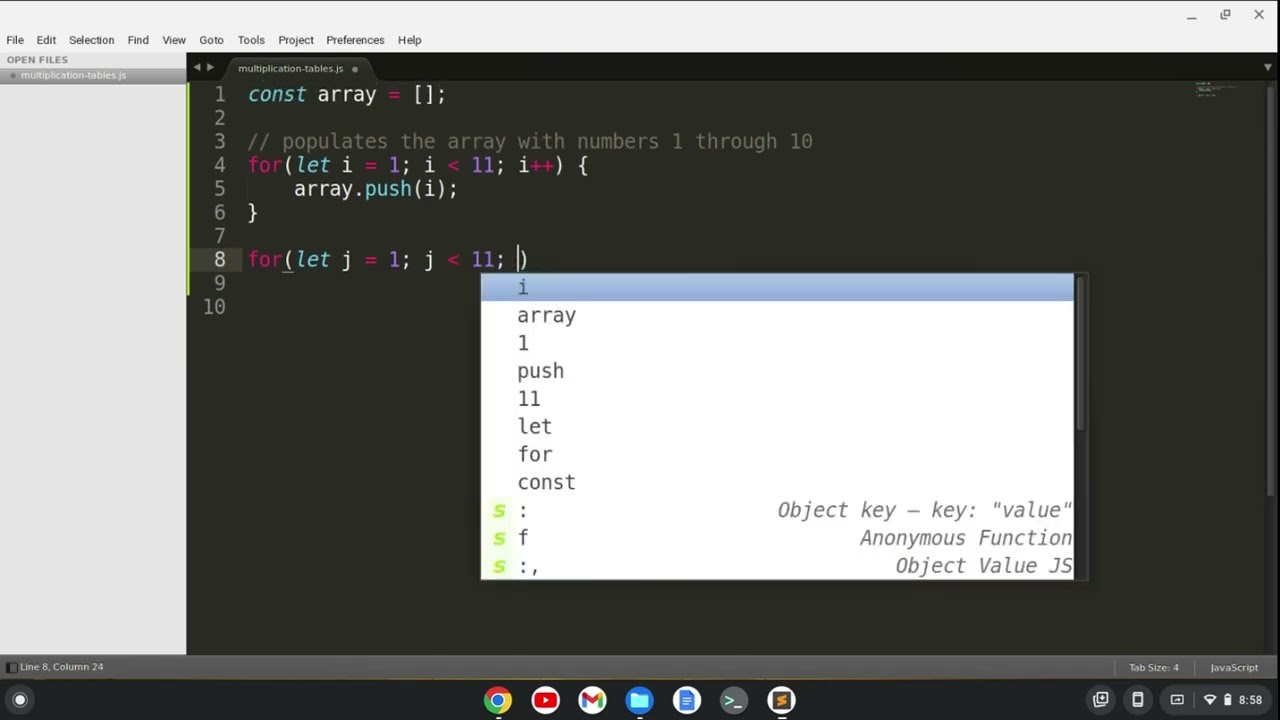 Javascript Map Method and Multiplication Tables