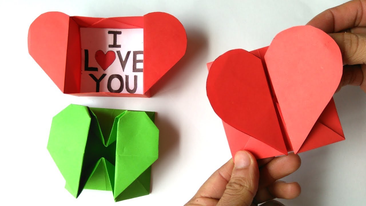 Origami: Heart and envelope box