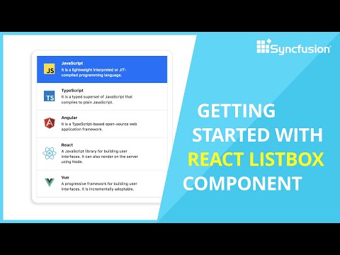 Learn Getting Started with React ListBox Component - Mind Luster