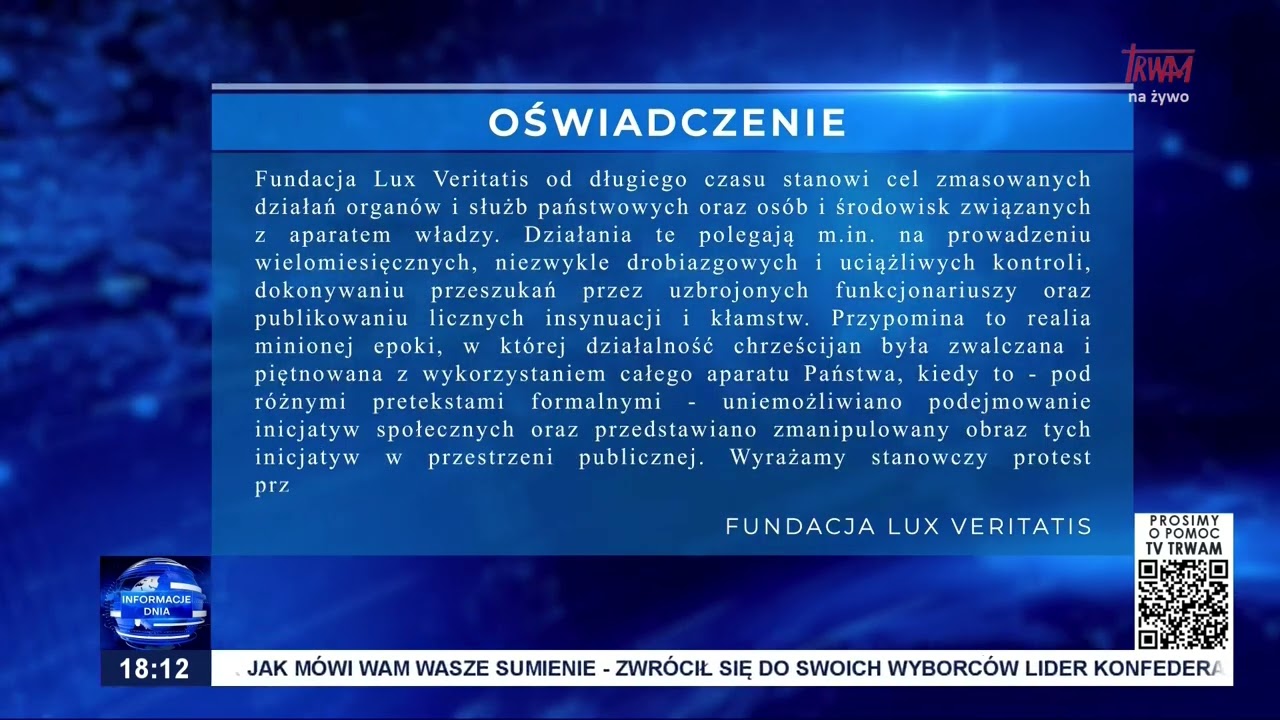 Oświadczenie Fundacji „Lux Veritatis” dotyczące wyników kontroli NIK „Funkcjonowanie Funduszu ...