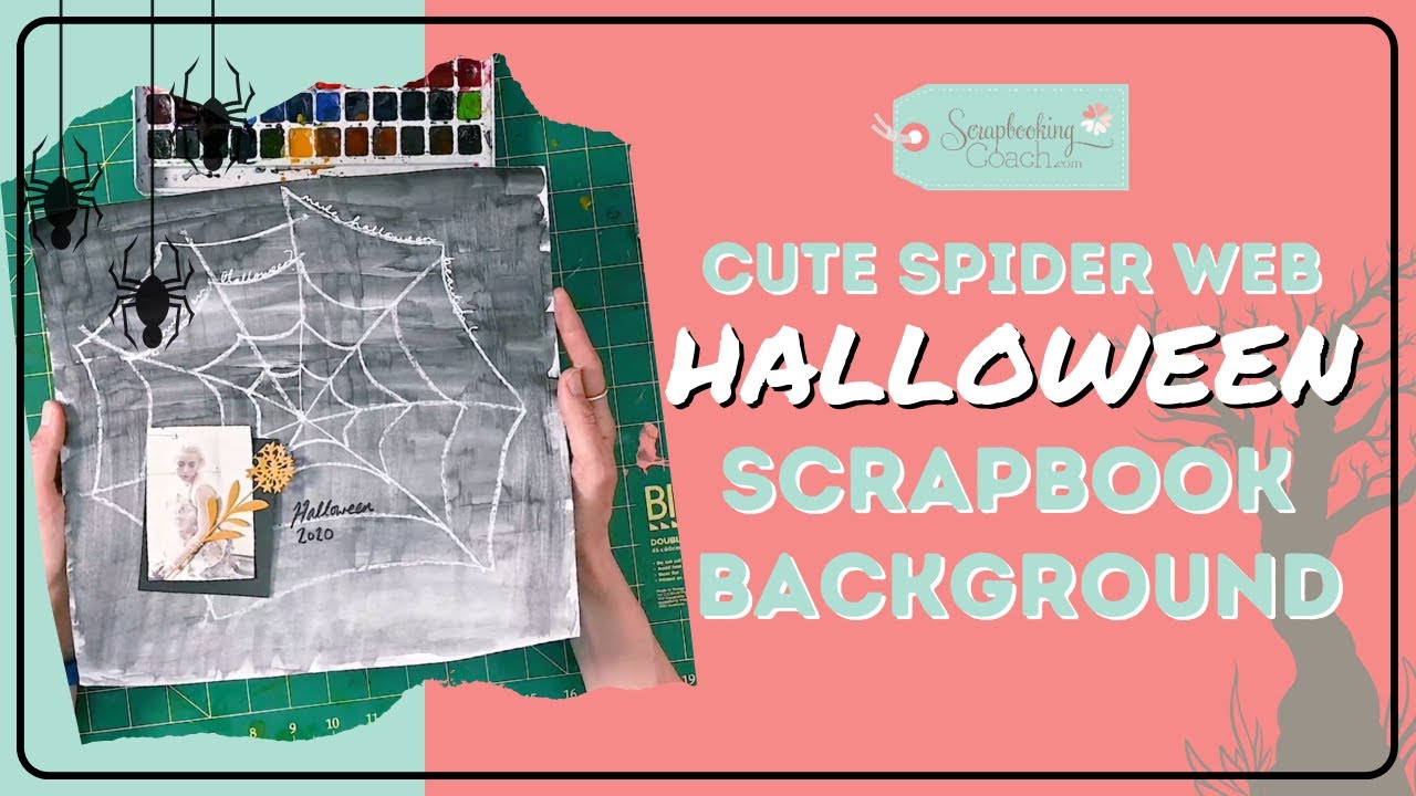 Halloween Scrapbook Layout Ideas SPOOK-tacular Spiderweb Background