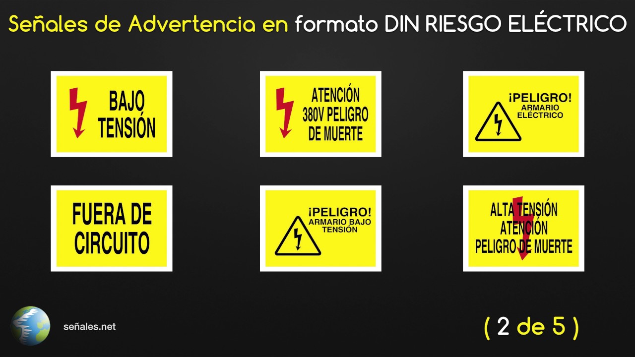 señales de riesgo electrico formato din