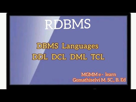 DBMS language / Types of DBMS Languages