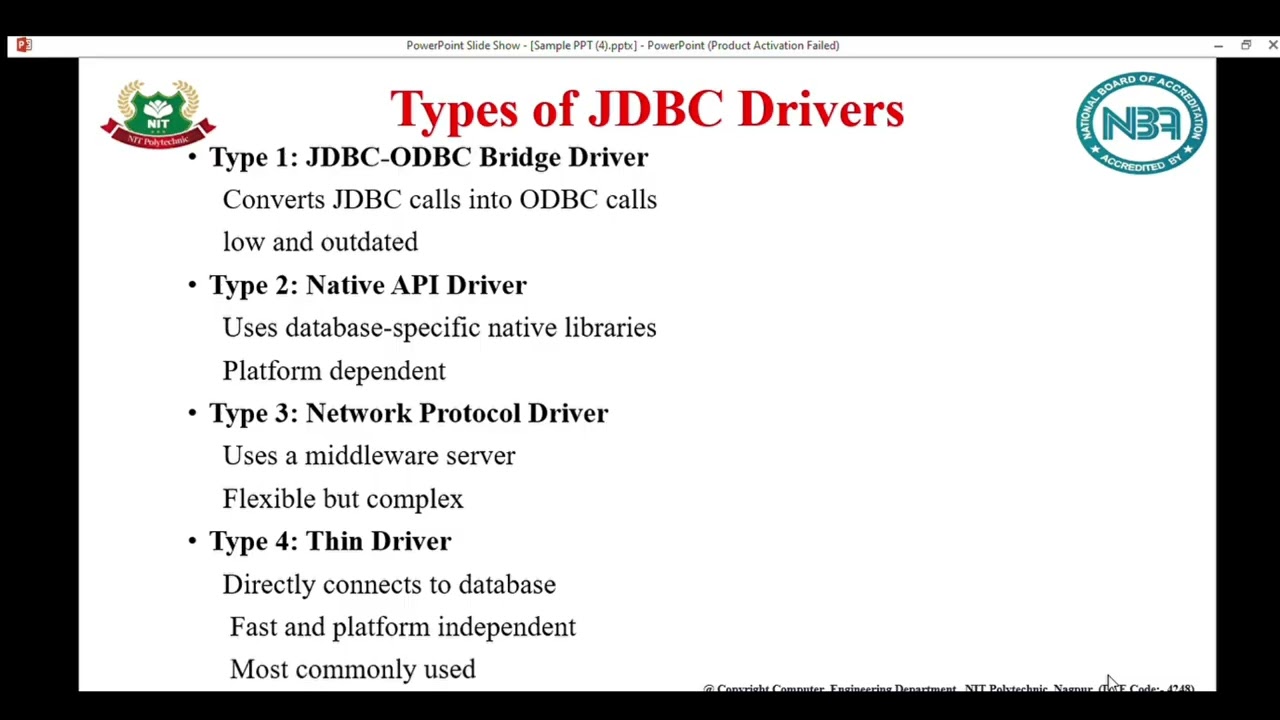 SUBJECT:JAVA PROGRAMMING UNIT NO.6 Interacting with database