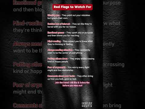 Red Flags to Watch For #shorts #quotes #motivation #psychology