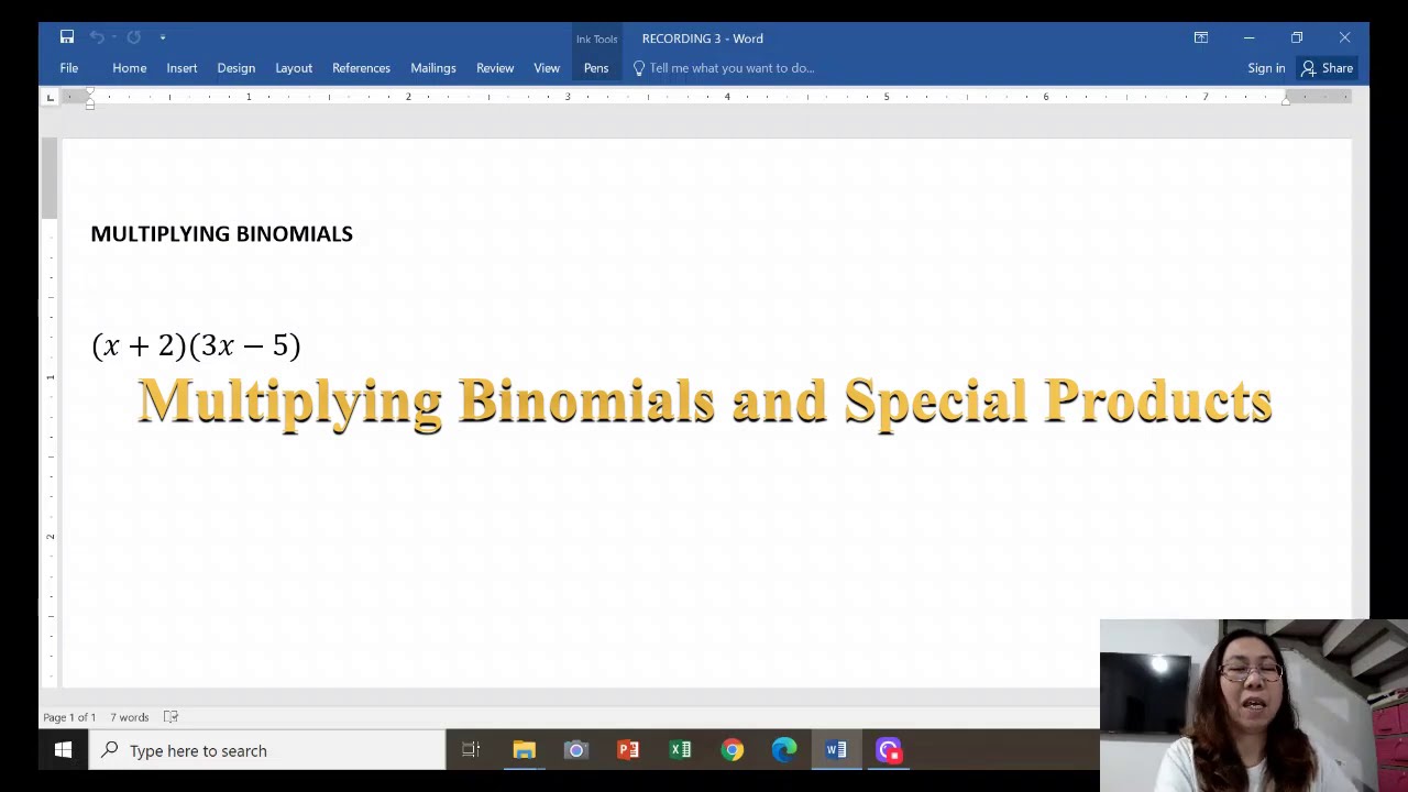 Multiplying Binomials and Special Products (Tagalog)