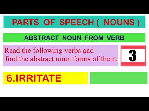ABSTRACT NOUN FROM VERB