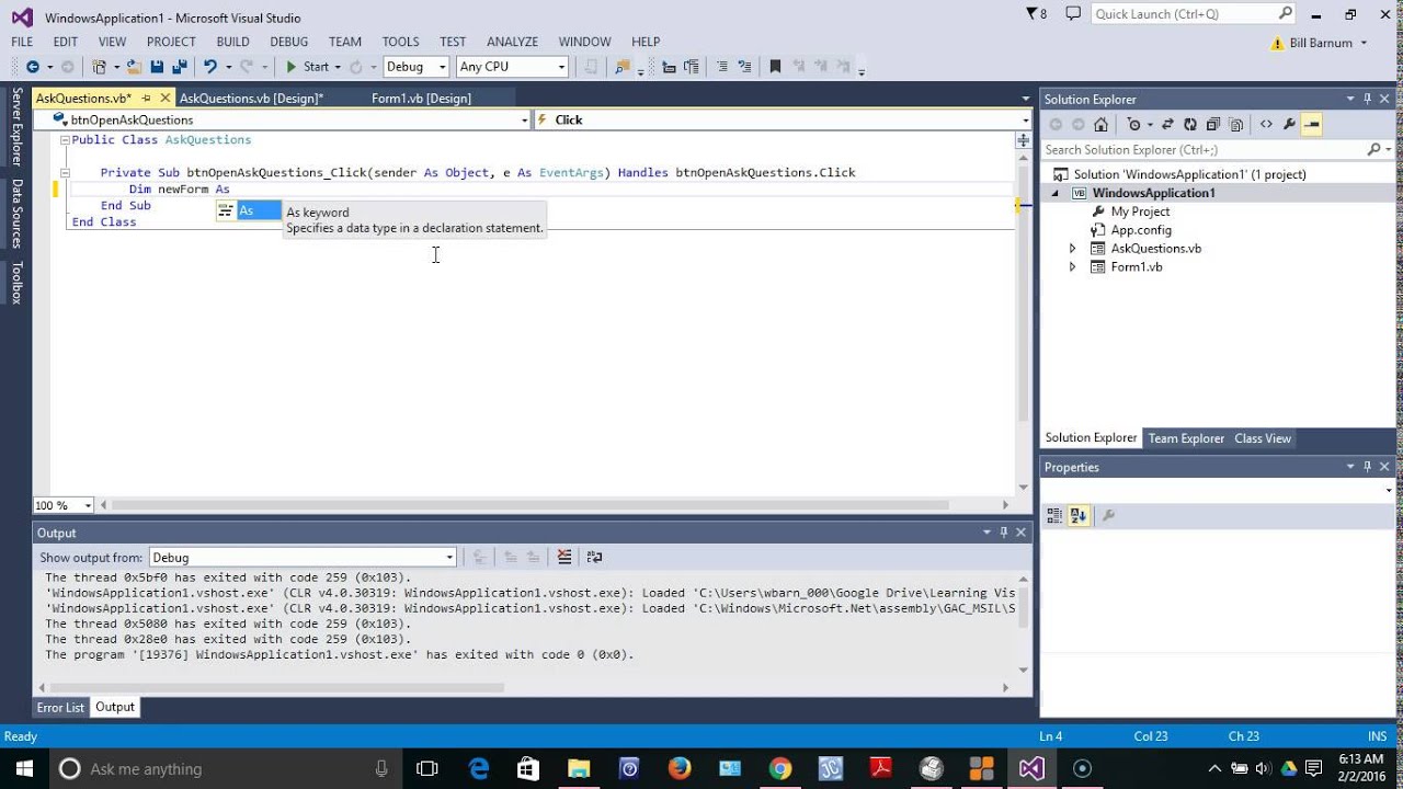 08 - Declaring a Variable With Visual Basic