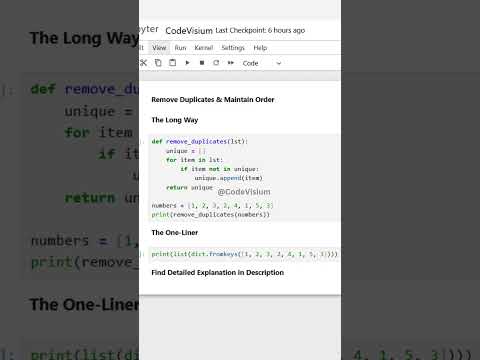 ???? Remove Duplicates in Python with ONE Line! #Python #CodingHacks