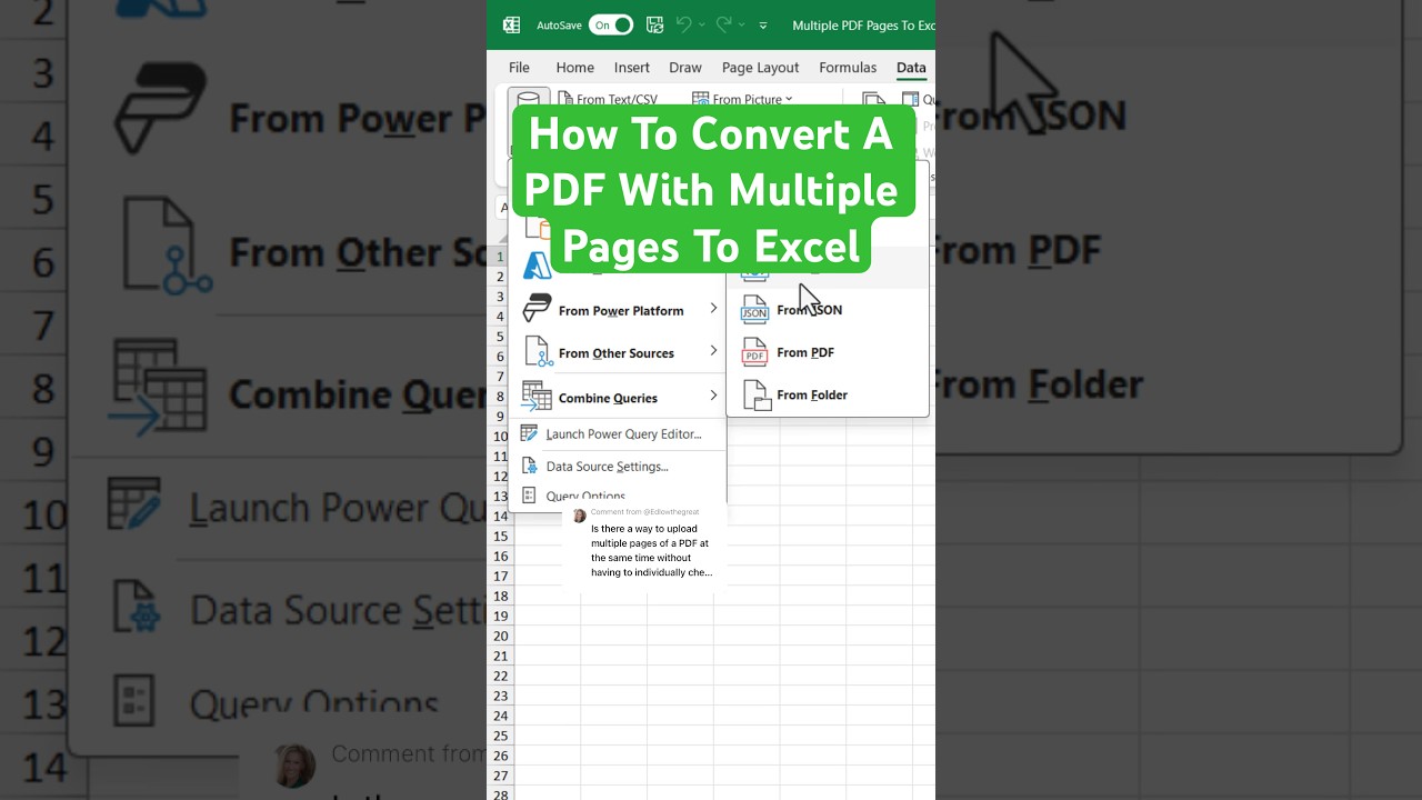 How to convert a #PDF to #Excel with multiple pages! #exceltips #exceltricks #exceltutorial