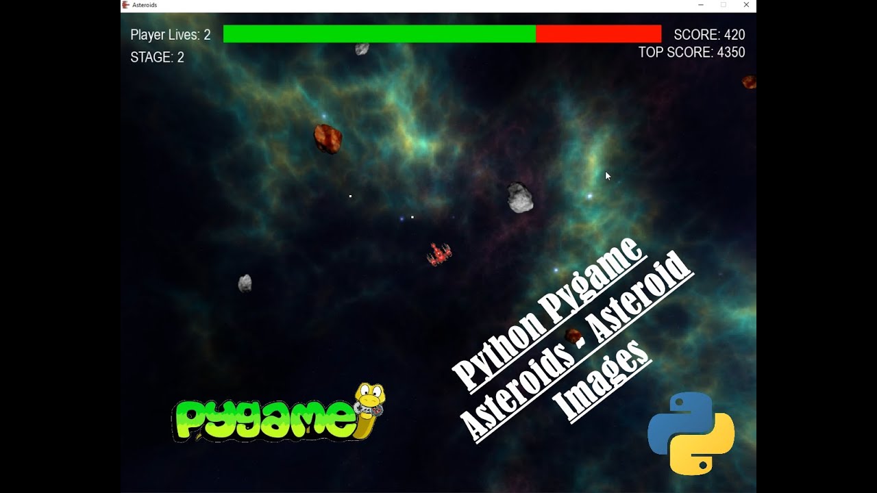 Asteroids - Adding Asteroid Class Load Images | Python | Pygame | Coding | Walkthrough