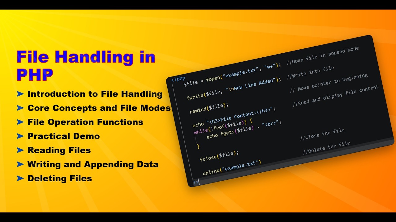 PHP File Handling Basics: How to Write, Append & Delete Files
