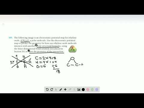 The following image is an electrostatic potential map for ethylene oxide, CH22O, a polar molecule U