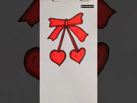 Heart shape drawing ♥️ #shorts #drawing #shortsfeed #art #love #trending #painting