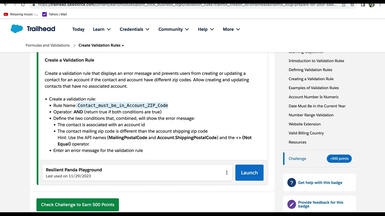Create a Validation Rule