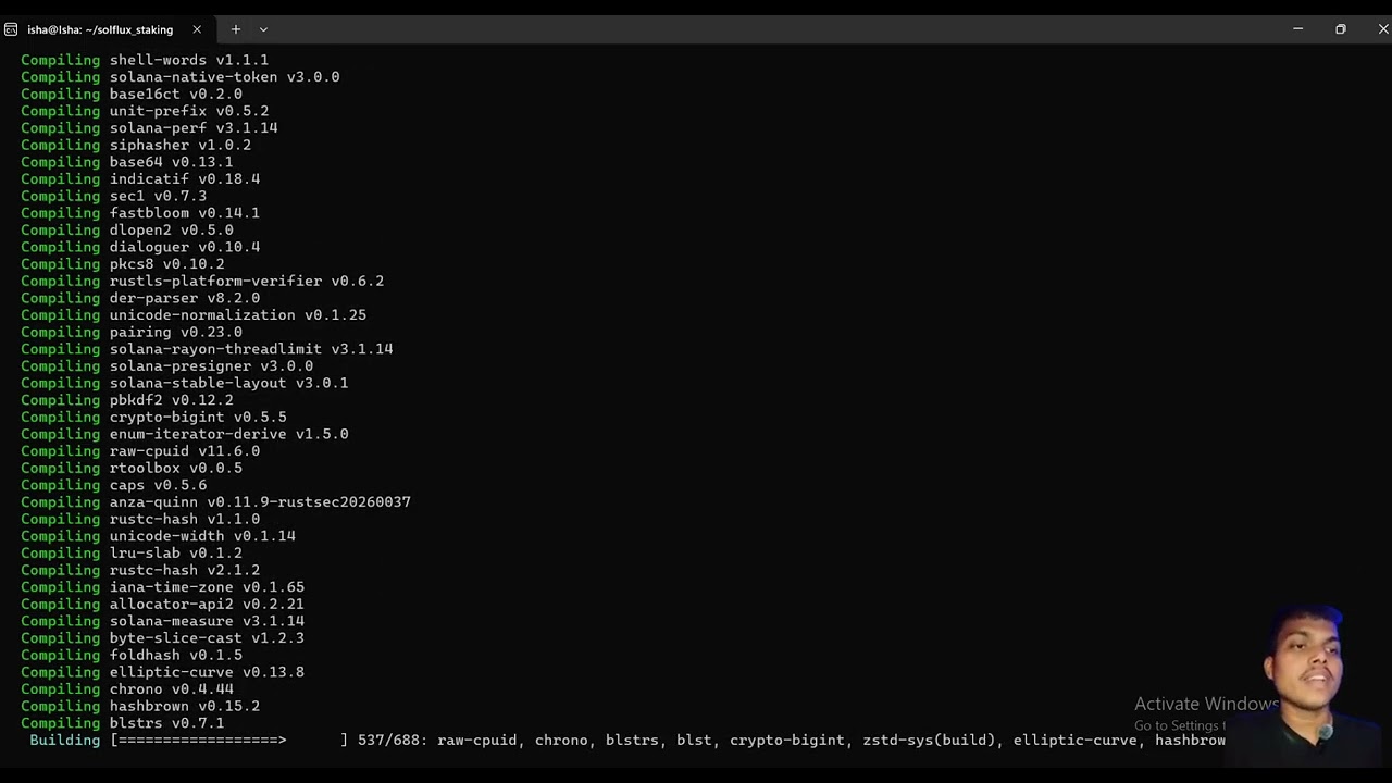 Solflux Hackathon Week 3 | Anchor Build, Solana Test & NFT Staking