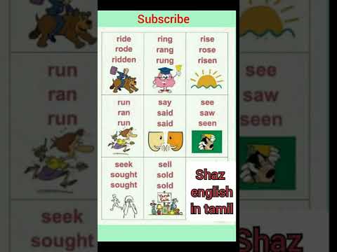 Present verbs, past verbs, past participle verbs with tamil meaning