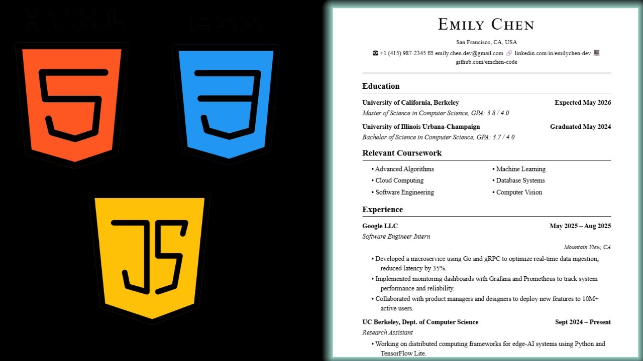 Build your own FREE AI Resume Builder - HTML CSS JS 🚀