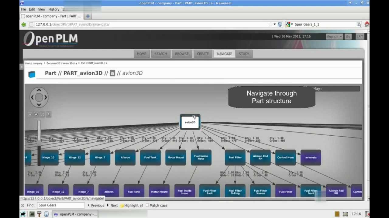 openPLM demo : Exchange with CAD software based on STEP standard